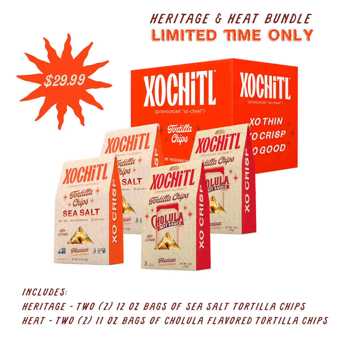 Heritage & Heat Bundle – Xochitl Chips and Salsa